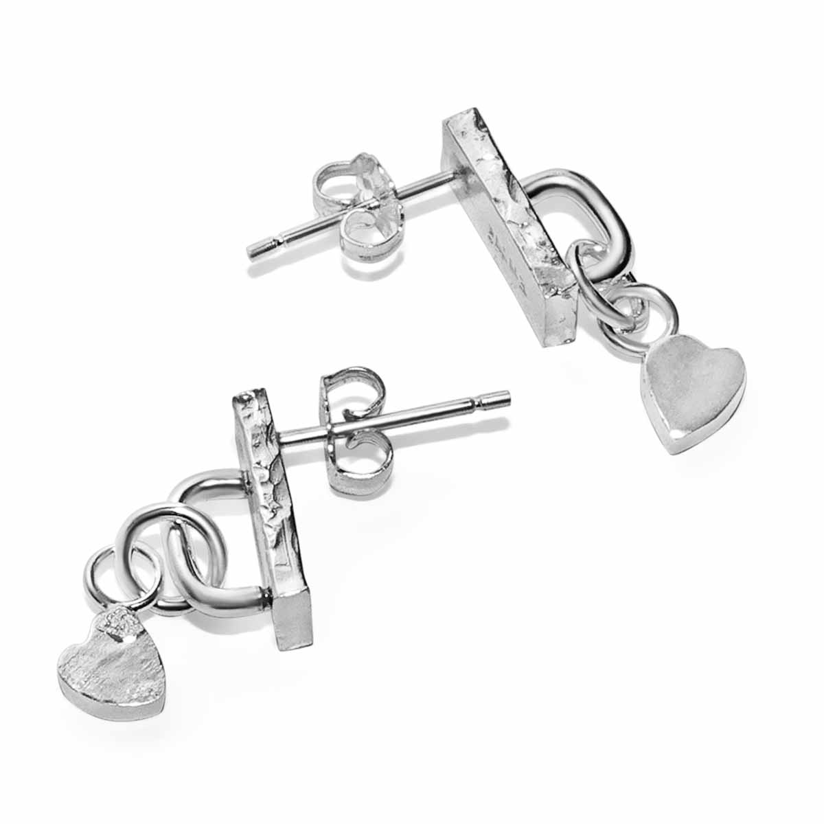 Sterling Silver Love Heart Earrings: Express Your Affection - En Mi Jewelry